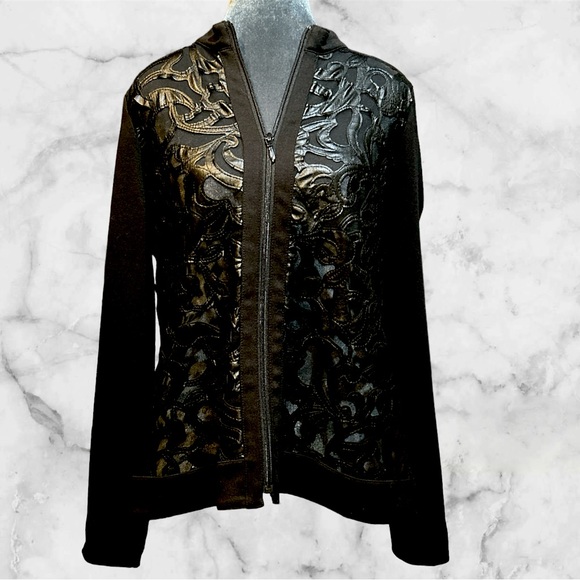 George Simonton | Jackets & Coats | Simonton Says Faux Leather Applique ...